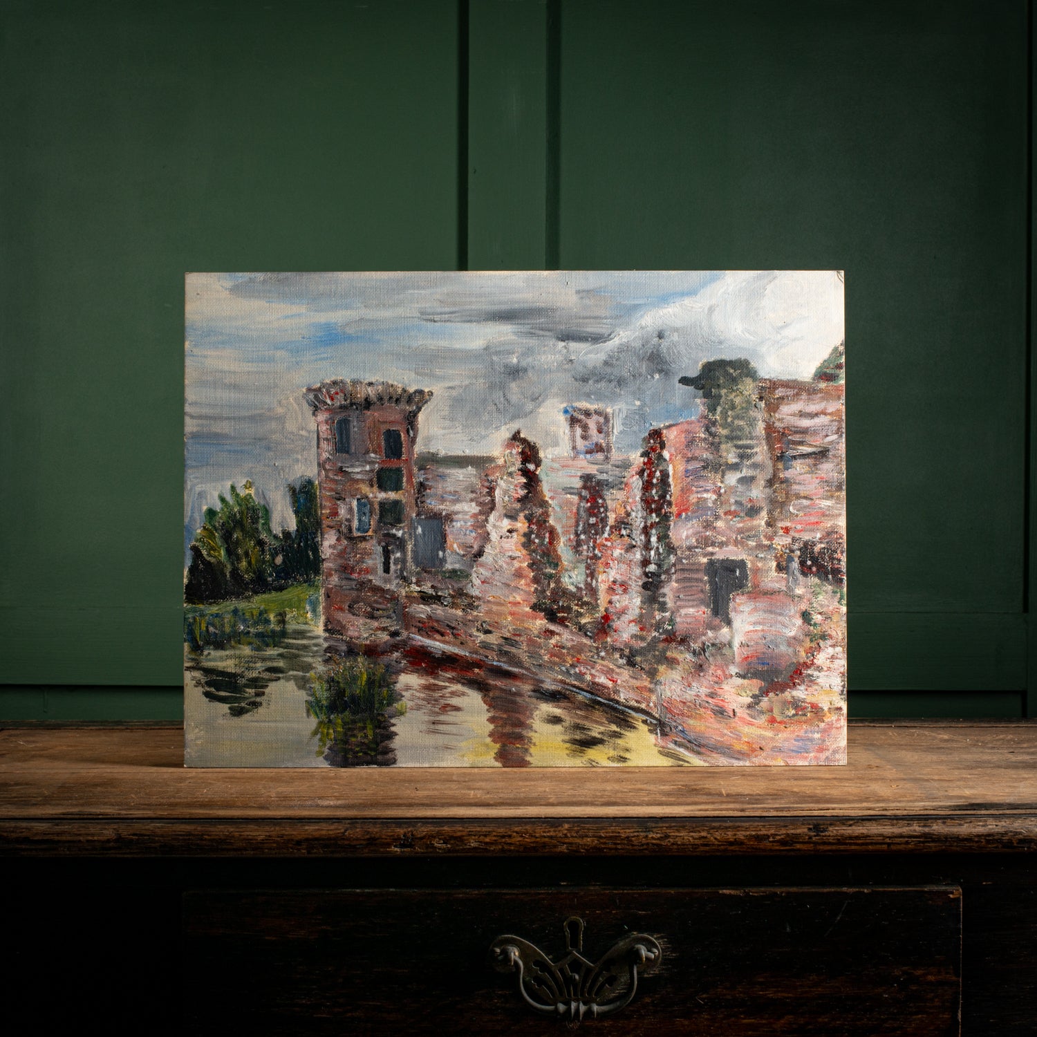 Castle by Water Oil on Board – campbellscuriosities