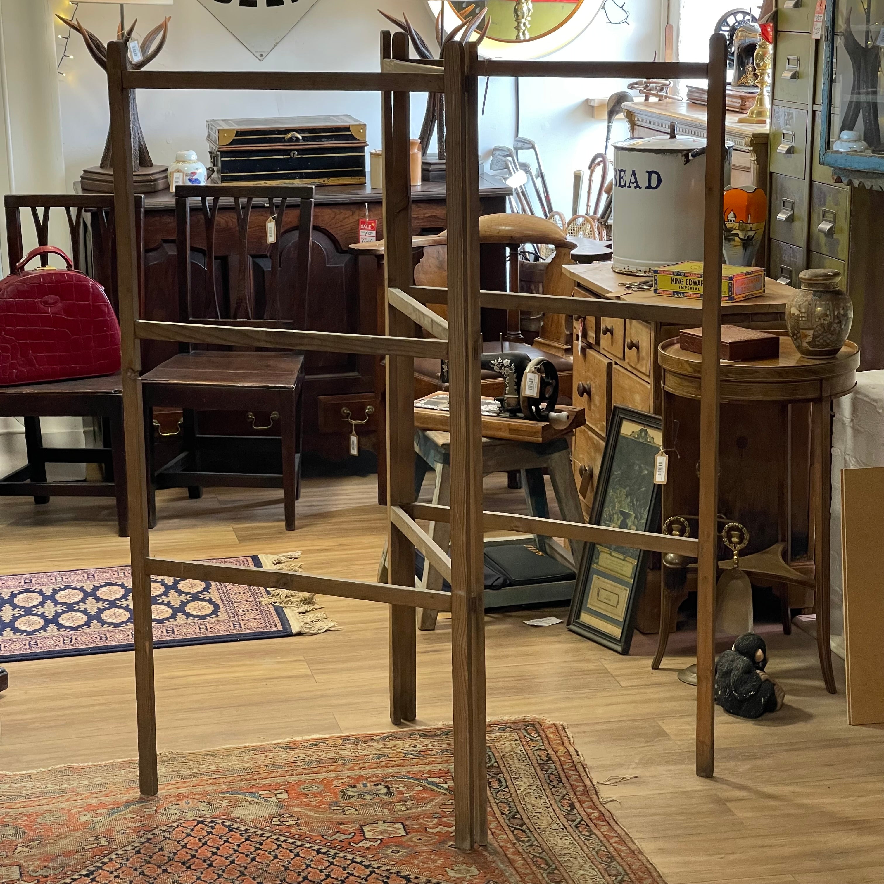 Victorian Wooden Drying Rack with Aged Patina and Classic Form ...