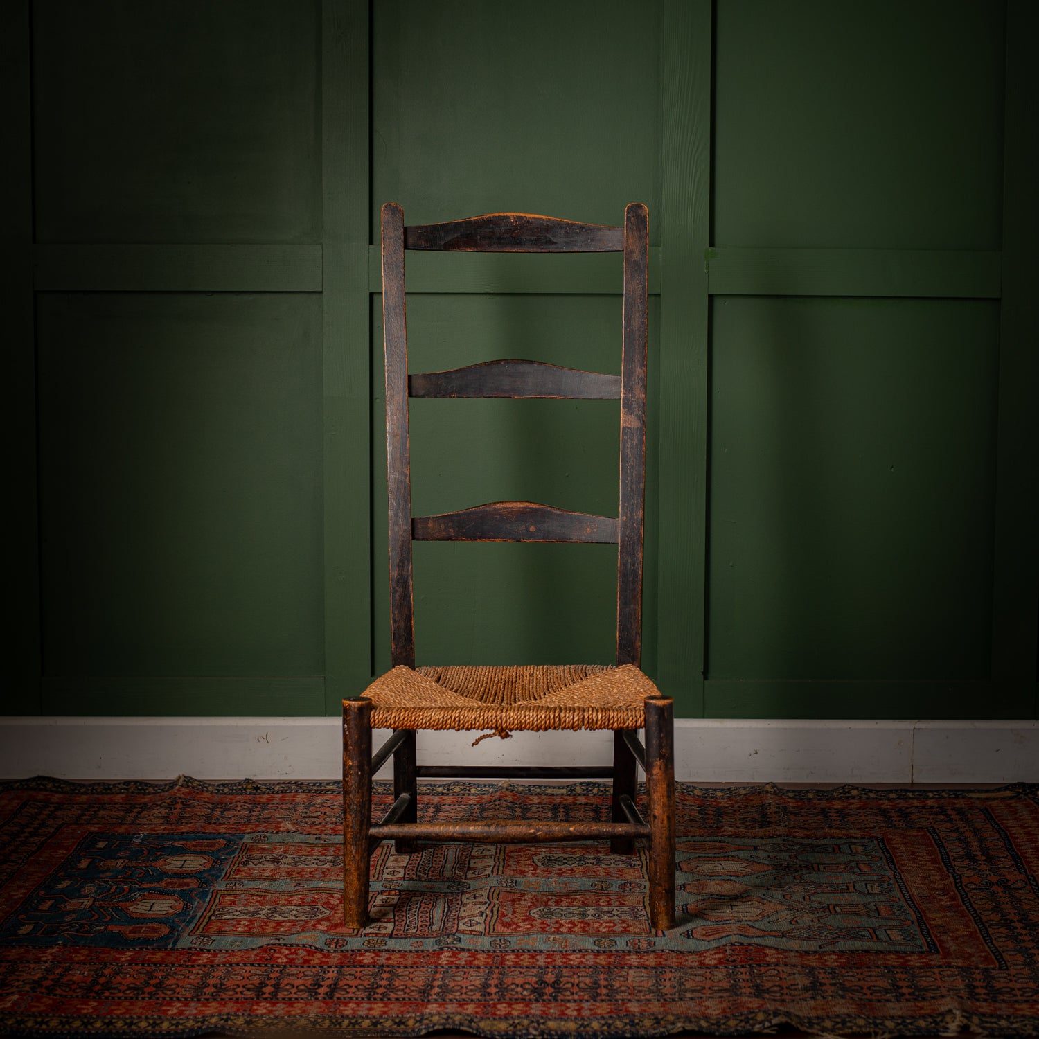 Oak School Room Ladderback Chair with Woven Seat – campbellscuriosities